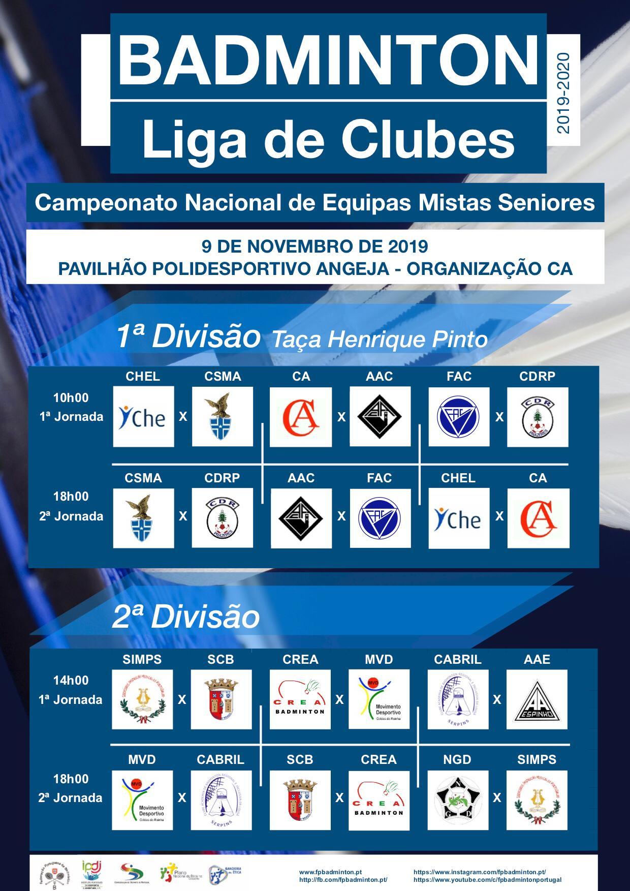 ARRANCA ESTE SÁBADO A LIGA DE CLUBES – Federação Portuguesa de Badminton